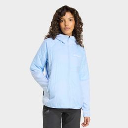 Outdoorjacke adidas terrex "MULTI CLIMAWARM ISOLIERENDE HYBRID", Damen, Gr. M, glow blau, Obermaterial: 100% Polyester, normal, Jacken Outdoorjacke