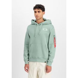 Hoodie Alpha Industries "Backprint Hoodie ", Herren, Gr. XL, frost gr&uuml;n, Obermaterial: 80% Baumwolle, 20% Polyester, regular fit, Sweatshirts Hoodie