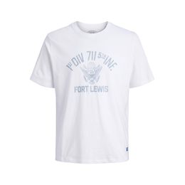 Jack & Jones T-Shirt JACK & JONES "JPRBLULUKE SS TEE", Herren, Gr. L, hellwei&szlig;, Jersey, Obermaterial: 100% Baumwolle, bedruckt, regular fit normal, Rundhals, Shirts T-Shirt