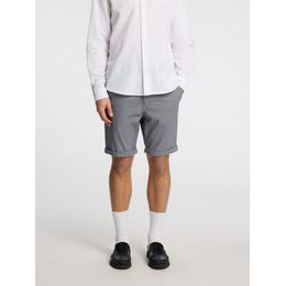 Shorts Selected "SLHSLIM-LUTON FLEX SHORTS NOOS", Damen, Gr. S, N-Gr, oceana detail:with oatmeal, Web, Obermaterial: 98% Baumwolle, 2% Elasthan, unifarben, slim fit, Hosen Shorts
