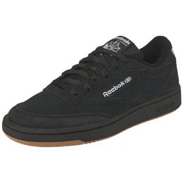 Sneaker Reebok CLASSIC "CLUB C 85", Herren, Gr. 42,5, schwarz (cschwarz, ftwwht, rbkle3), Leder, Textil, Schuhe Sneaker