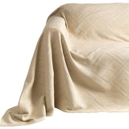 Tagesdecke PEREIRA DA CHUNA Gr. 3, grau (taupe), B:220cm L:250cm, 100% Baumwolle, Tagesdecken, Tagesdecke