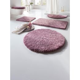 Badematte HEINE HOME Gr. 9, lila (mauve), rund (45cm x 50cm ) WC-Vorleger rechteckig ohne Ausschnitt WC-Deckelbezug (47cm x 50cm), 1 Stk., Badematten, Badematte
