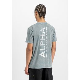 T-Shirt Alpha Industries "Vintage Backprint T-Shirt", Herren, Gr. M, denim blau, Obermaterial: 100% Baumwolle, Shirts T-Shirt