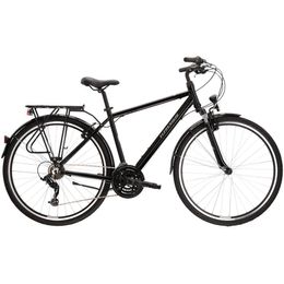 Trekkingrad KROSS "KROSS Trekkingrad Trans 1.0 28" schwarz" Gr. 43, schwarz (schwarz, schwarz), Fahrr&auml;der, Damen, 48cm, 28 Zoll (71,12cm) hinten: 28 Zoll (71,12cm), Trekkingrad