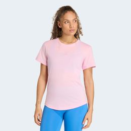 T-Shirt adidas Performance "YOGA ESSENTIALS", Damen, Gr. S, true pink, Obermaterial: 70% Polyester, 30% Baumwolle, Rundhals, Shirts T-Shirt