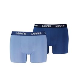 Levi's Boxershorts LEVI'S "LEVIS MEN REPEAT LOGO BOXER BRIEF", Herren, Gr. M, blau, navy, Obermaterial: 95% Baumwolle, 5% Elasthan, k&ouml;rpernah, Unterhosen Boxershorts, ohne Eingriff, Logobund, elastisch