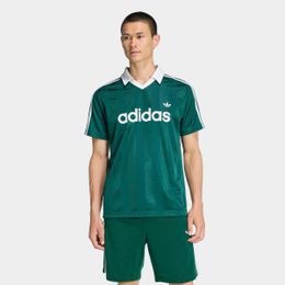 T-Shirt adidas originals "ARCHIVE COLLAR ENGINEERED TRIKOT", Herren, Gr. XL, collegiate gr&uuml;n, Obermaterial: 100% Polyester, V-Ausschnitt, Shirts T-Shirt