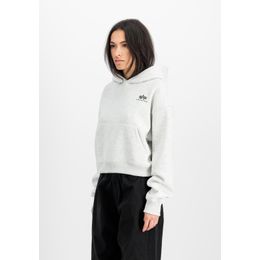 Hoodie Alpha Industries "Basic Hoodie SL W", Damen, Gr. M, pastel grau melange, Obermaterial: 80% Baumwolle, 20% Polyester, loose fit, Sweatshirts Hoodie