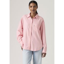 Levi's Jeansbluse LEVI'S "HARLIE BOYFRIEND SHIRT", Damen, Gr. M (38), coral blush cotton linen, Web, Obermaterial: 55% Leinen, 45% Viskose, relaxed fit Po-bedeckend, 2-Knopf-Manschette, Blusen Jeansbluse, mit Brusttasche
