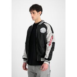 Bomberjacke Alpha Industries "Japan Warrior Souvenir Jacket", Herren, Gr. S, schwarz, Obermaterial: 100% Nylon; Futter: 100% Nylon; F&uuml;llung: 100% Polyester, Jacken Bomberjacke