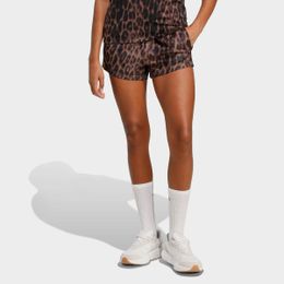 Shorts adidas Sportswear "SEASONAL ESSENTIALS LEOPARD PRINT WOVEN MIT 3-STREIFEN", Damen, Gr. XS, N-Gr, multicolor, earth strata, normal, gr., Obermaterial: 100% Polyester, Hosen Shorts, Topseller