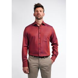Langarmhemd Eterna "MODERN FIT", Herren, Gr. 44, Normalgr&ouml;&szlig;en, dunkelrot, 100% Baumwolle, tailliert, Manschette, Hemden Langarmhemd, NON IRON (b&uuml;gelfrei)