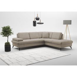 Sit & More Ecksofa SIT & MORE "Morris Jubi L-Form, B: 238 cm", grau (taupe), B:238cm H:83cm T:202cm, 95% Polyester, 5% Polyamid, Sofas, Ecksofa, mit Armteilfunktion & 1 Zierkissen, optional Bettfunktion