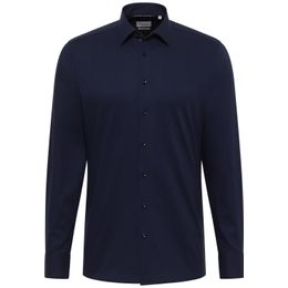 Langarmhemd Eterna "SLIM FIT", Damen, Gr. 40, Normalgr&ouml;&szlig;en, navy, Popeline, 100% Baumwolle, schmal, Manschette, Hemden Langarmhemd, NON IRON (b&uuml;gelfrei)