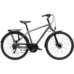 Trekkingrad KROSS "Trans 4.0" Gr. 48, grau (grau, schwarz), Fahrr&auml;der, Herren, 48cm, 28 Zoll (71,12cm) hinten: 28 Zoll (71,12cm), Trekkingrad