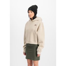 Hoodie Alpha Industries "Basic Hoodie SL W", Damen, Gr. L, organic beige, Obermaterial: 80% Baumwolle, 20% Polyester, loose fit, Sweatshirts Hoodie