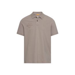 Poloshirt Camel Active, Herren, Gr. S, stone grau, Piqu&eacute;, Obermaterial: 100% Baumwolle, bestickt, unifarben, normal h&uuml;ftbedeckend, Rundhals, B&uuml;ndchen, Shirts Poloshirt, mit Stickerei auf der Brust