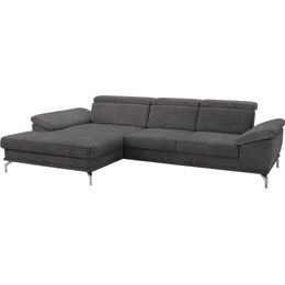 Sit & More Ecksofa SIT & MORE "Scorpio L-Form", grau (anthrazit), B:311cm H:85cm T:181cm, Sofas, Ecksofa, inklusive Sitztiefenverstellung, wahlweise mit Kopfverstellung