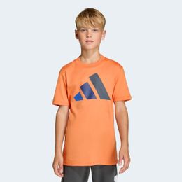 T-Shirt adidas Sportswear "ESSENTIALS KIDS", Jungen, Gr. 164, dusky orange, royal blau, dunkelblau, aurora ink, Obermaterial: 100% Baumwolle, normal, Rundhals, Shirts T-Shirt, f&uuml;r Kinder und Teens, mit Rundhalsausschnitt, aus 100 % Baumwolle
