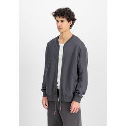 Bomberjacke Alpha Industries "Studio Edition Fleece Bomber", Herren, Gr. XL, grau (vintage grau), Obermaterial: 80% Baumwolle, 20% Polyester, Jacken Bomberjacke