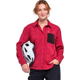 Sch&ouml;ffel Shirtbluse SCH&Ouml;FFEL "Blouse Style Jalpuh WMS", Damen, Gr. 40, rot (merlot), Obermaterial: 78% Polyester, 17% Nylon, 5% Elasthan, Blusen Shirtbluse, f&uuml;r Radsport, aus Polyester, Nylon und Elasthan