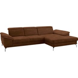 Sit & More Ecksofa SIT & MORE "Scorpio L-Form", braun (cognac), B:311cm H:85cm T:181cm, Sofas, Ecksofa, inklusive Sitztiefenverstellung, wahlweise mit Kopfverstellung