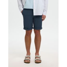 Shorts Selected "SLHSLIM-LUTON FLEX SHORTS NOOS", Damen, Gr. M, N-Gr, schwarz sapphire detail:with bering sea, Web, Obermaterial: 98% Baumwolle, 2% Elasthan, unifarben, slim fit, Hosen Shorts