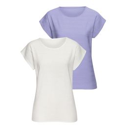 Vivance Kurzarmshirt mehrfarbig Gr. 36/38 f&uuml;r Damen. Mit Rundhals. Gerade. Nachhaltig.