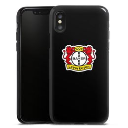 DeinDesign iPhone X Handy Silikon H&uuml;lle Case schwarz Handyh&uuml;lle Logo Bayer 04 Leverkusen Official Licensed Product