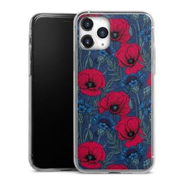 DeinDesign iPhone 11 Pro Handy Slim Case Silikon Handyh&uuml;lle transparent H&uuml;lle extra d&uuml;nn Poppy Flower Painting Silikon Slim Case