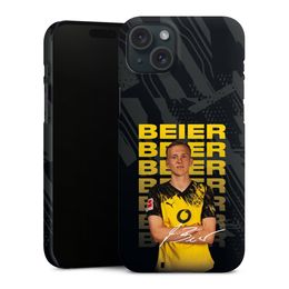 DeinDesign iPhone 15 Plus Handy Premium Case Smartphone Handyh&uuml;lle Schutzh&uuml;lle matt Borussia Dortmund Maximilian Beier Bvb Premium Case