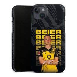 DeinDesign iPhone 14 Plus Handy Premium Case Smartphone Handyh&uuml;lle Schutzh&uuml;lle gl&auml;nzend Borussia Dortmund Maximilian Beier Bvb Premium Case