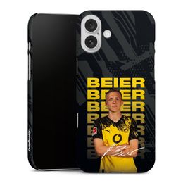 DeinDesign iPhone 16 Plus Handy Premium Case Smartphone Handyh&uuml;lle Schutzh&uuml;lle matt Borussia Dortmund Maximilian Beier Bvb Premium Case