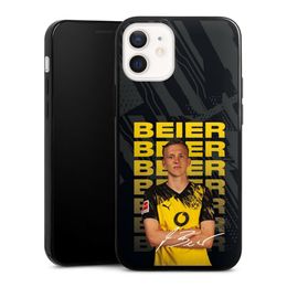 DeinDesign iPhone 12 mini Handy Slim Case extra d&uuml;nn Silikon Handyh&uuml;lle schwarz H&uuml;lle Borussia Dortmund Maximilian Beier Bvb Silikon Slim Case