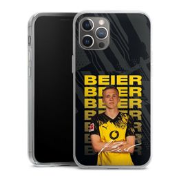 DeinDesign iPhone 12 Pro Max Handy Silikon H&uuml;lle Case transparent Handyh&uuml;lle Borussia Dortmund Maximilian Beier Bvb Silikon Case