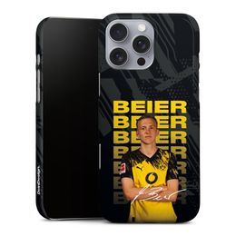 DeinDesign iPhone 16 Pro Max Handy Premium Case Smartphone Handyh&uuml;lle Schutzh&uuml;lle gl&auml;nzend Borussia Dortmund Maximilian Beier Bvb Premium Case