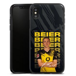 DeinDesign iPhone X Handy Silikon H&uuml;lle Case schwarz Handyh&uuml;lle Borussia Dortmund Maximilian Beier Bvb