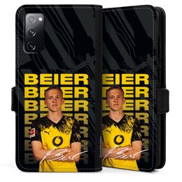 DeinDesign Galaxy S20 Handy Klapph&uuml;lle Handyh&uuml;lle aus Kunst Leder schwarz Flip Case Borussia Dortmund Maximilian Beier Bvb Sideflip mit Lasche