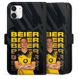 DeinDesign iPhone 11 Handy Klapph&uuml;lle Handyh&uuml;lle aus Kunst Leder schwarz Flip Case Borussia Dortmund Maximilian Beier Bvb Sideflip mit Lasche