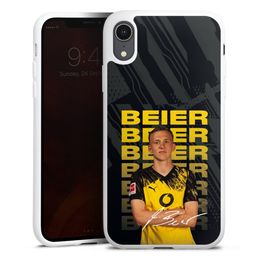 DeinDesign iPhone Xr Handy Silikon H&uuml;lle Case wei&szlig; Handyh&uuml;lle Borussia Dortmund Maximilian Beier Bvb Silikon Case