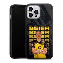 DeinDesign iPhone 13 Pro Max Handy Premium Silikon H&uuml;lle Handyh&uuml;lle schwarz Case Borussia Dortmund Maximilian Beier Bvb Silikon Premium Case