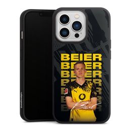 DeinDesign iPhone 13 Pro Handy Premium Silikon H&uuml;lle Handyh&uuml;lle schwarz Case Borussia Dortmund Maximilian Beier Bvb Silikon Premium Case