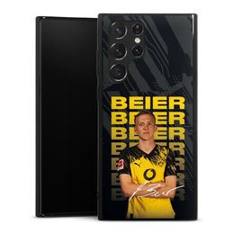 DeinDesign Galaxy S22 Ultra Handy Silikon H&uuml;lle Case schwarz Handyh&uuml;lle Borussia Dortmund Maximilian Beier Bvb