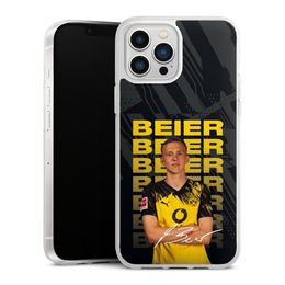 DeinDesign iPhone 13 Pro Max Handy Silikon H&uuml;lle Case transparent Handyh&uuml;lle Borussia Dortmund Maximilian Beier Bvb Silikon Case