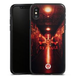 DeinDesign iPhone X Handy Silikon H&uuml;lle Case schwarz Handyh&uuml;lle Fc St. Pauli Official Licensed Product