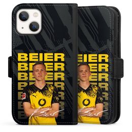 DeinDesign Galaxy A51 Handy Klapph&uuml;lle Handyh&uuml;lle aus Kunst Leder schwarz Flip Case Borussia Dortmund Maximilian Beier Bvb Sideflip mit Lasche