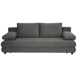 Xora Schlafsofa Taras, Dunkelgrau, Textil, 2-Sitzer, F&uuml;llung: Schaumstoff, 197x77x81 cm, Stoffauswahl, Wohnzimmer, Sofas & Couches, Schlafsofas, Schlafsofas mit Bettkasten