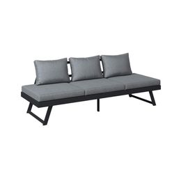 Ambia Garden Sitzbank, Anthrazit, Grau, Metall, Textil, 3-Sitzer, F&uuml;llung: Vlies, Polyetherschaumkern, 204x70x69 cm, Esszimmer, B&auml;nke, Sitzb&auml;nke