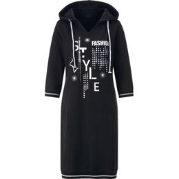 CR&Eacute;ATION L Damen Jerseykleid mit gl&auml;nzendem Druck schwarz Gr&ouml;&szlig;e 38